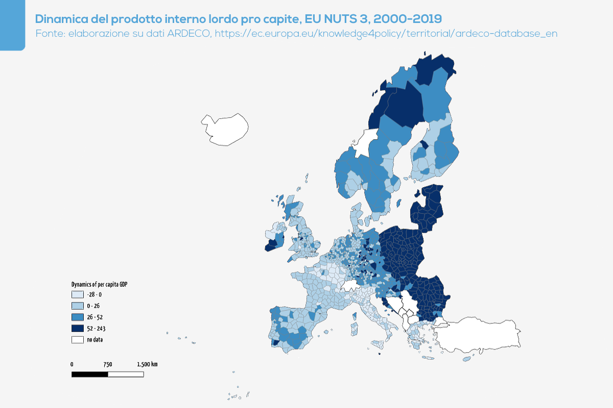 la dinamica dei divari territoriali misurata in termini di pil pro ...